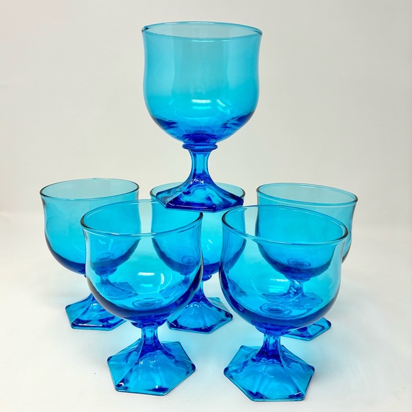 Anchor Hocking | Dining | Vtg Anchor Hocking Flair Blue ...